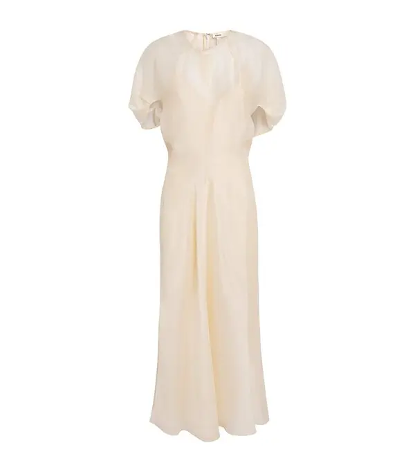 Khaite Puff Sleeve Ria Midi Dress