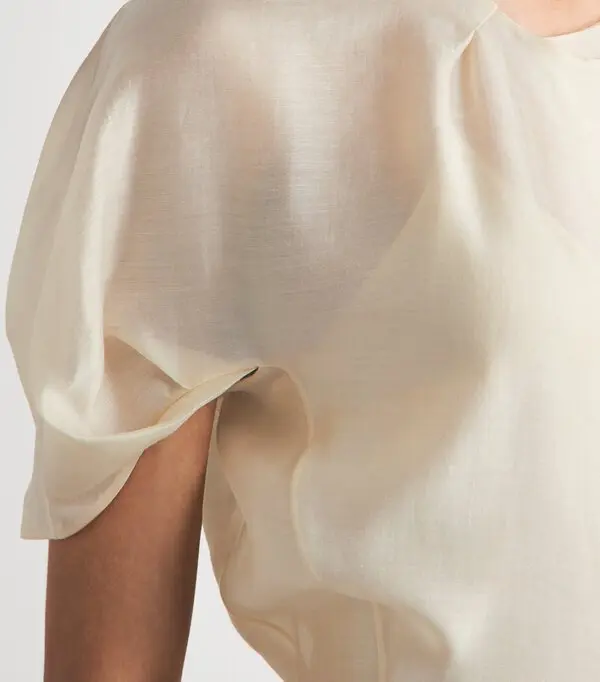 Khaite Puff Sleeve Ria Midi Dress