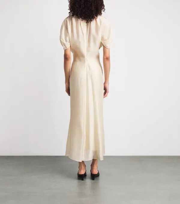 Khaite Puff Sleeve Ria Midi Dress