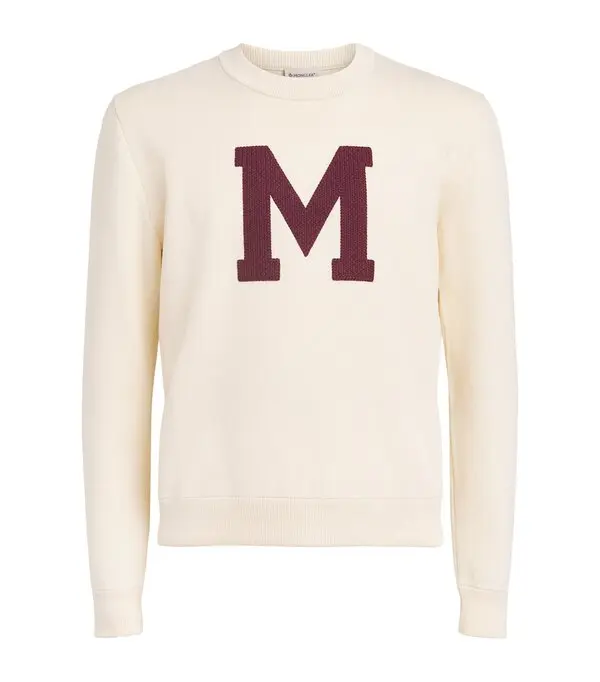 Moncler Cotton-blend Logo Sweatshirt - Ivory
