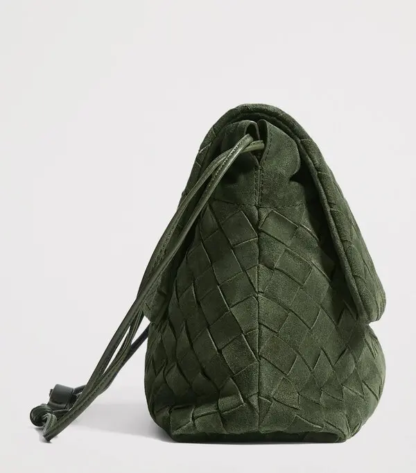 Bottega Veneta Suede Giorno Shoulder Bag - Green