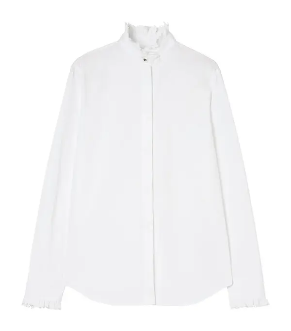 Burberry Cotton Poplin Ruffle Shirt