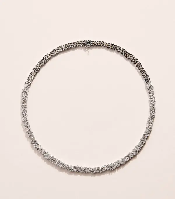 SUZANNE KALAN Diamond Baguette Tennis Necklace - White