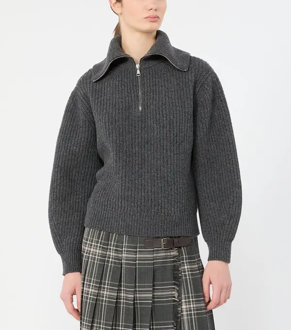 Max Mara Virgin Wool Quarter-zip Sweater