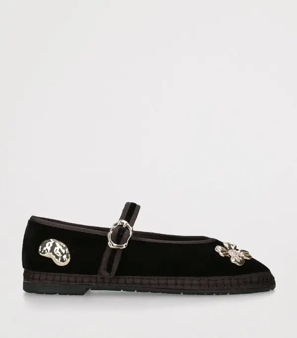 FLABELUS Velvet Mae Pierre Mary Jane Flats
