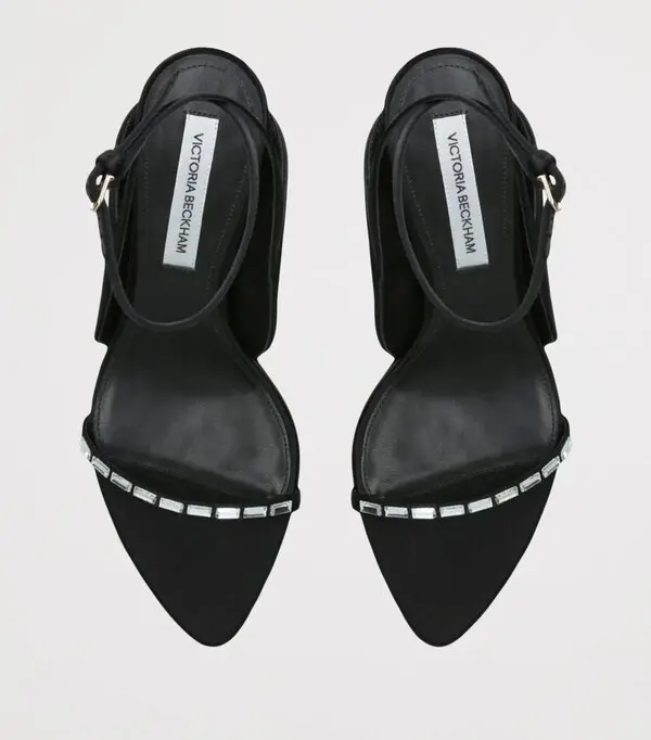 Victoria Beckham Eliza Embellished Leather Heeled Sandals