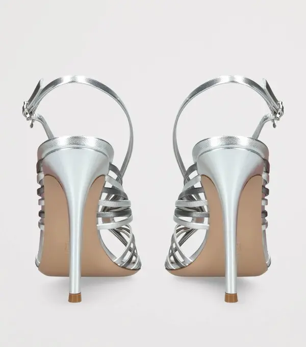 GIANVITO ROSSI Metallic Leather Muse Sandals 105