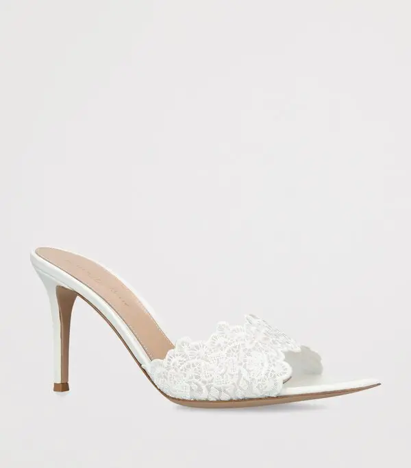 GIANVITO ROSSI Lace Yvonne Mules 85