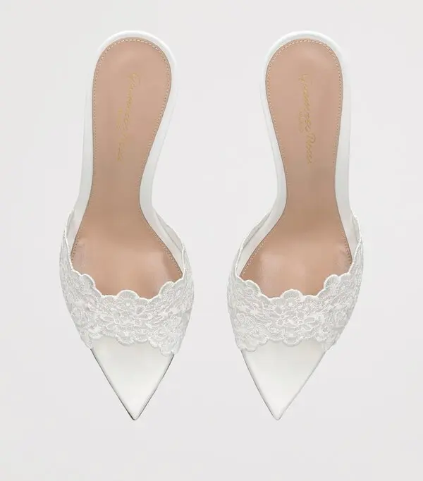 GIANVITO ROSSI Lace Yvonne Mules 85