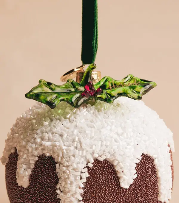 Harrods Beaded Christmas Pudding Bauble