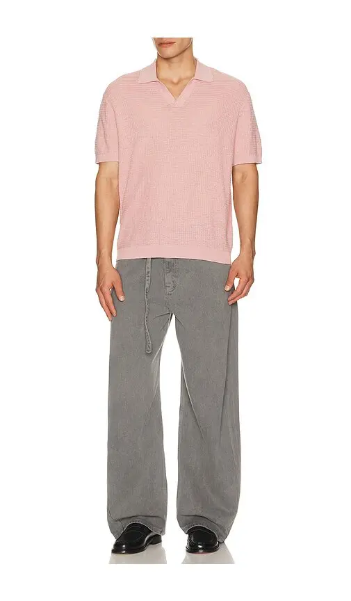 Theory Brenan Pacific Linen Polo In Blush