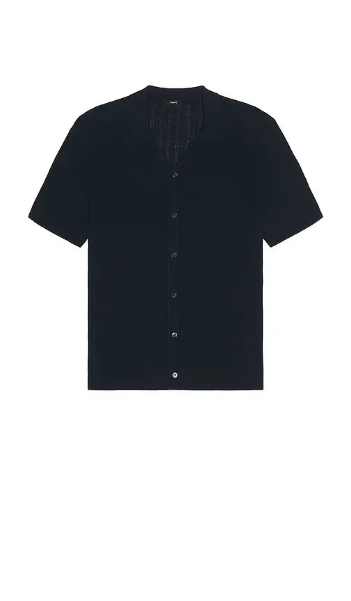Theory Camp Collar Shirt In Navy