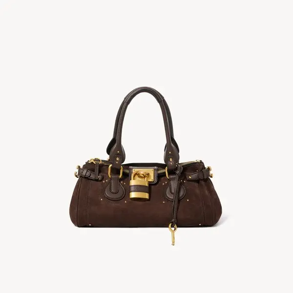 Chloé Paddington Bag In Suede Leather - Kohl Brown