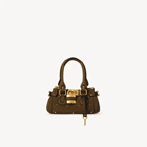 Chloé Paddington" Satchel With Gold Tone Hardware - Deep Khaki