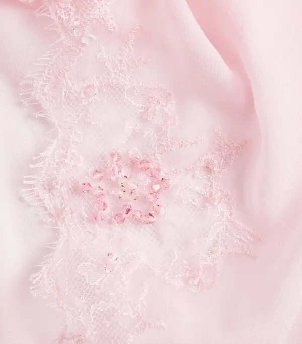 Rosamosario Silk Georgette Embellished Robe