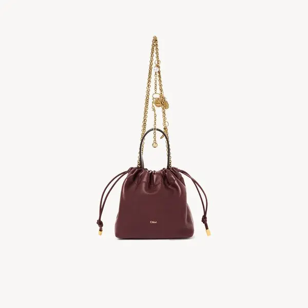 Chloé Drawstring Bucket Bag With Chain Detail - Burnt Red
