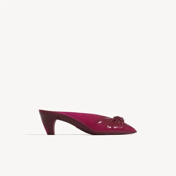 Chloé Transparent Tpu Jelly Mules With Knot Detail - Grenat