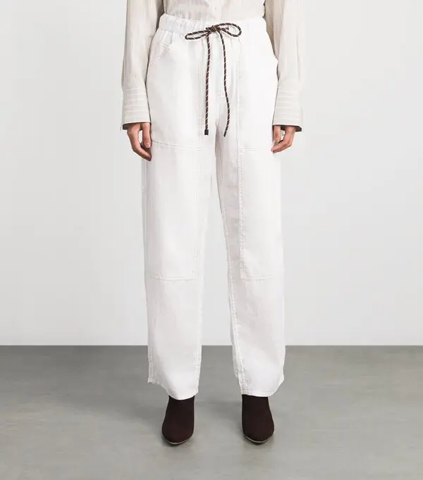 Rag & Bone Linen Atlas Wide-leg Trousers