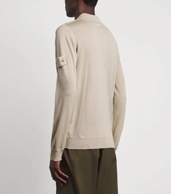 Stone Island Virgin Wool Ghost Polo Sweater