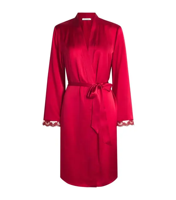 Simone Perele Silk-blend Love Me Robe - Red