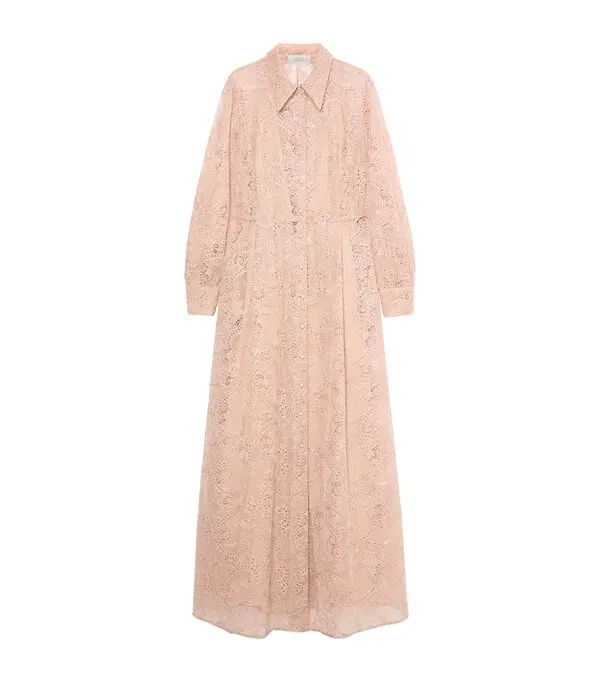 Marina Rinaldi Embroidered Maxi Shirt Dress