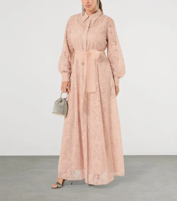 Marina Rinaldi Embroidered Maxi Shirt Dress