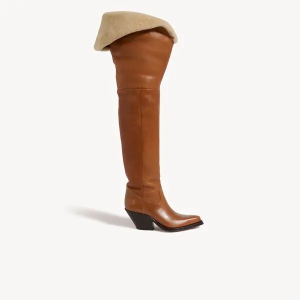 Chloé Azelan Thigh High Boots - Ginger Brown