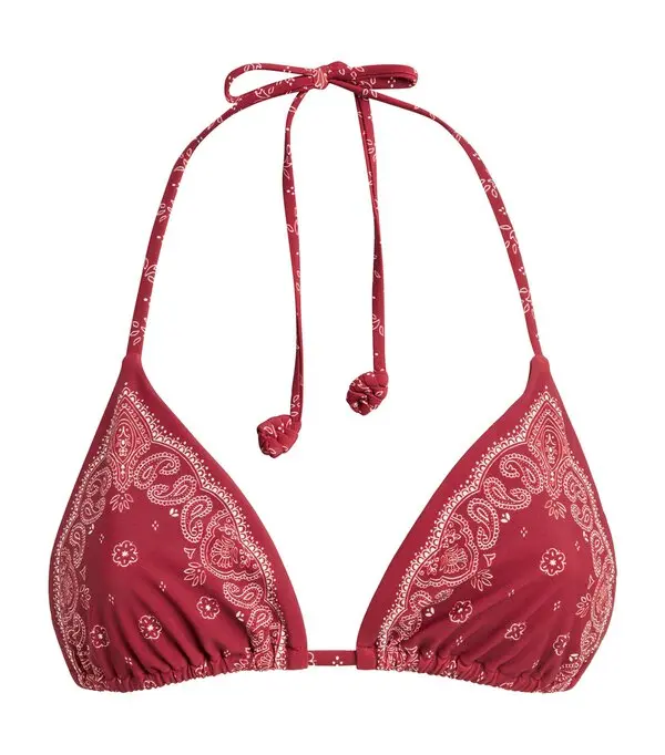 Devon Windsor Bandana Print Elis Bikini Top - Red