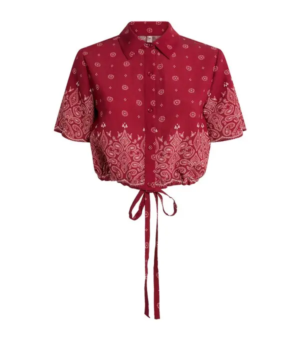 Devon Windsor Bandana Print Cropped Rosie Shirt
