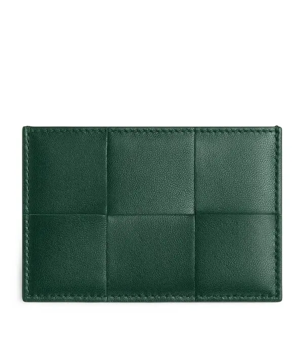 Bottega Veneta Leather Intreccio Card Holder - Green