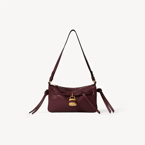 Chloé Mini Paddington Sling Pouch With Strap In Soft Leather - Burnt Red