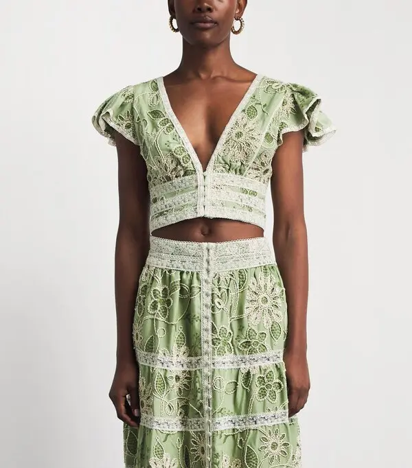 Alice + Olivia Embroidered Keeley Blouse