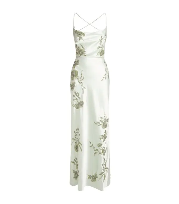 Alice + Olivia Embellished Montana Maxi Dress - Green