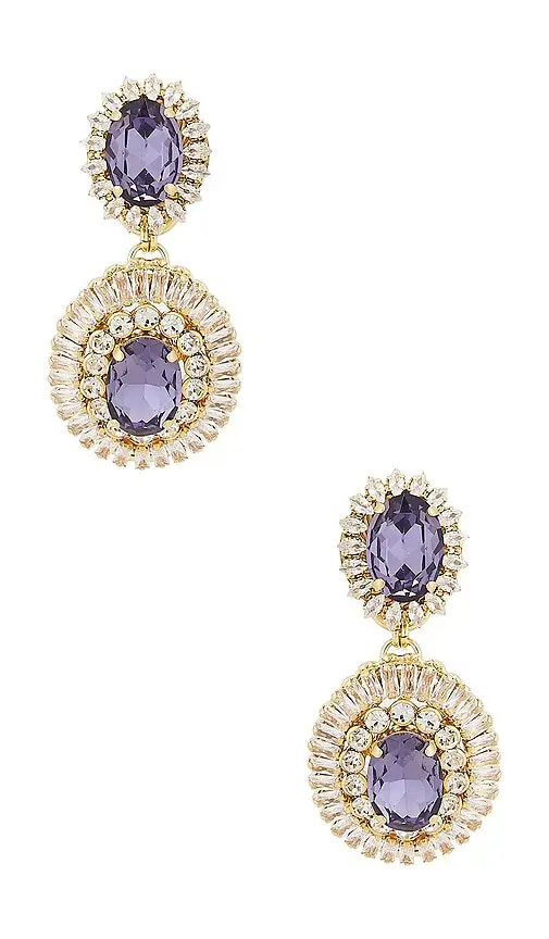 ANTON HEUNIS Omega Clasp Oval Disc Chandeliers Earrings - Tanzanite