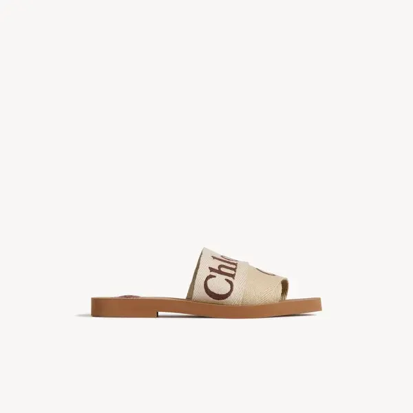 Chloé Lettering" Slide Sandals - Desertic Brown
