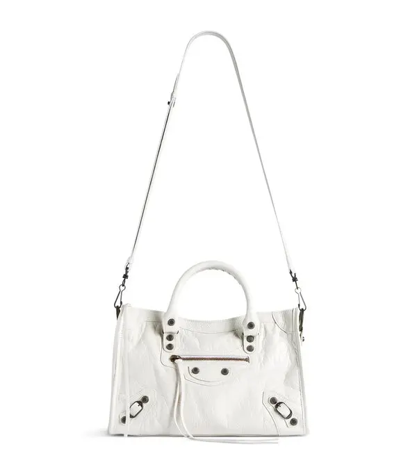 Balenciaga Small Lambskin Le City Top-handle Bag - White