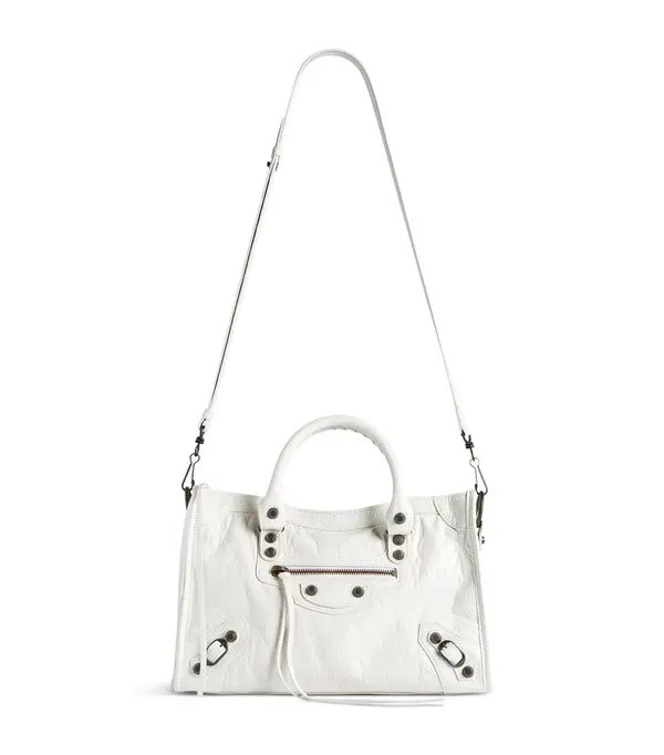 Balenciaga Small Lambskin Le City Top-handle Bag - White