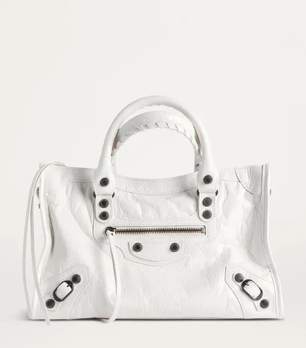 Balenciaga Small Lambskin Le City Top-handle Bag - White