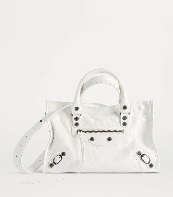 Balenciaga Small Lambskin Le City Top-handle Bag - White