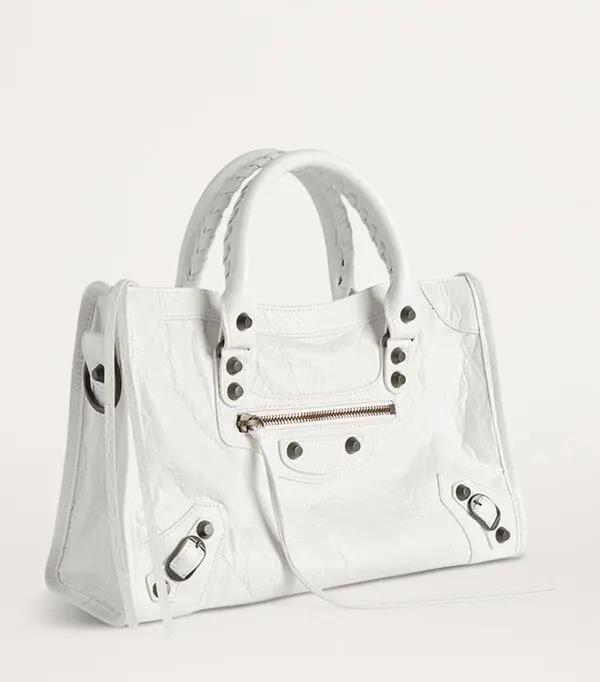 Balenciaga Small Lambskin Le City Top-handle Bag - White