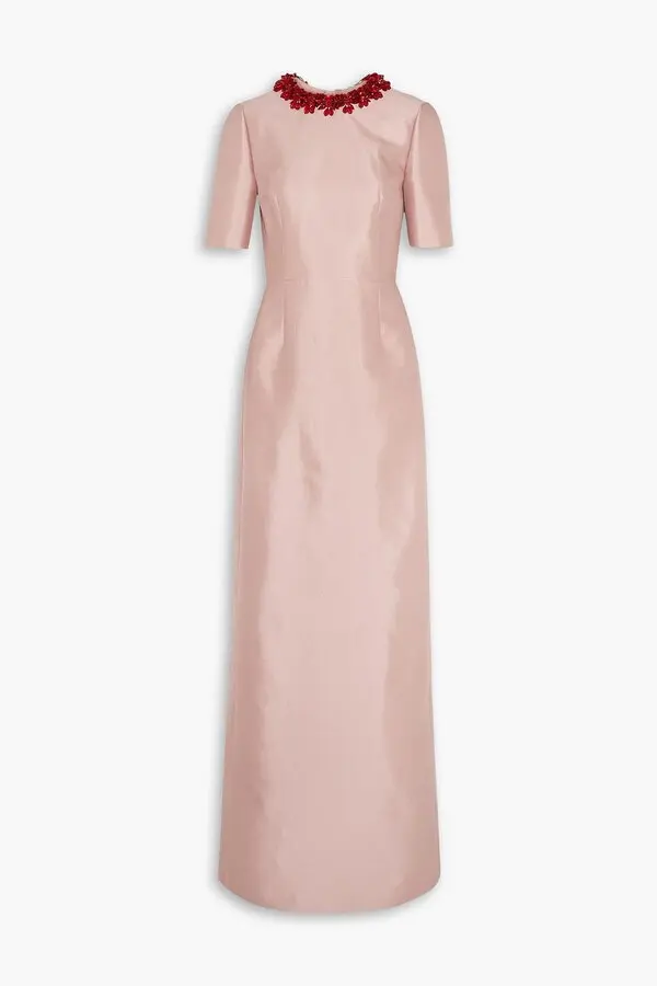 Prada Embellished Wool And Silkblend Gown - Blush