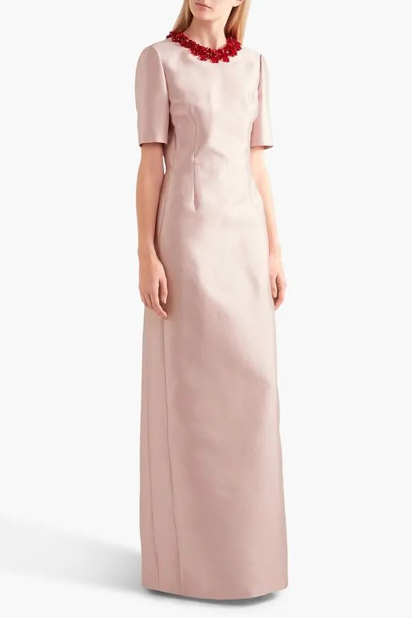 Prada Embellished Wool And Silkblend Gown