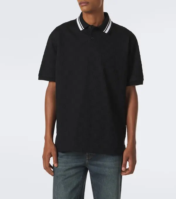 Gucci Gg Cotton-blend Piqué Polo Shirt