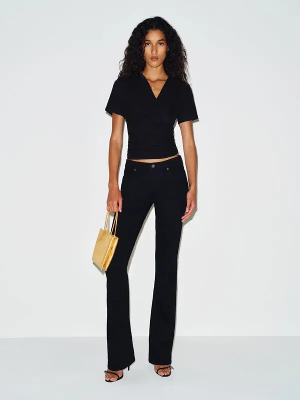 REFORMATION Larah Knit Top - Black