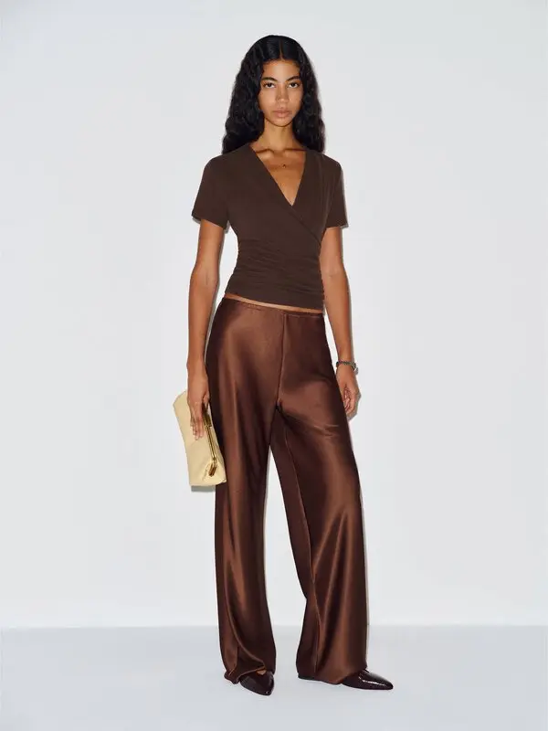 REFORMATION Larah Knit Top - Brown