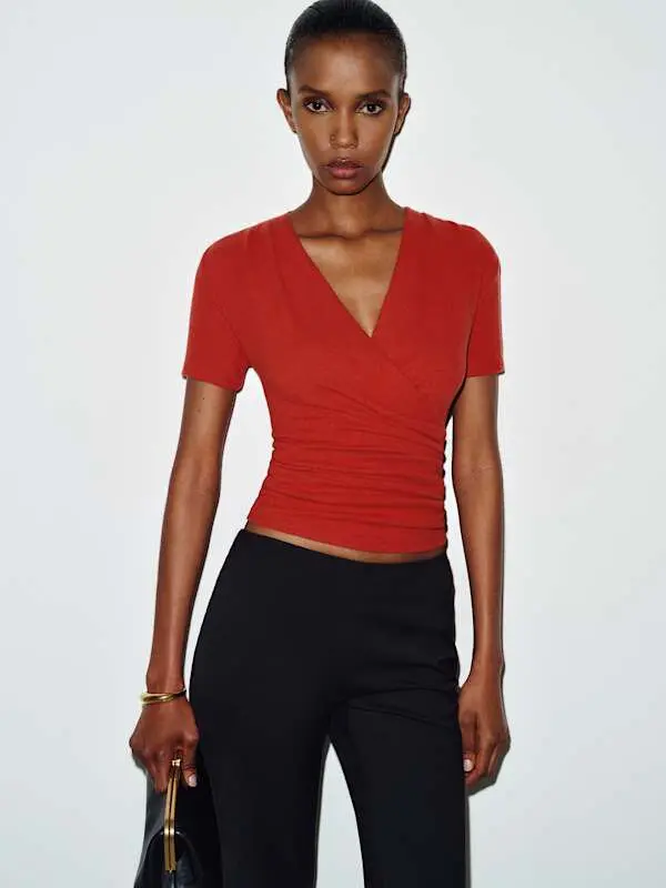 REFORMATION Larah Knit Top - Red