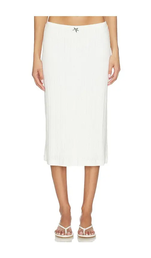 Lacoste Pointelle Knit Midi Skirt