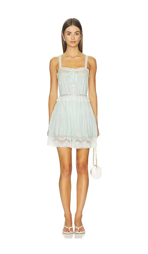 LoveShackFancy Hadlee Dress In Green - Eau De Nil