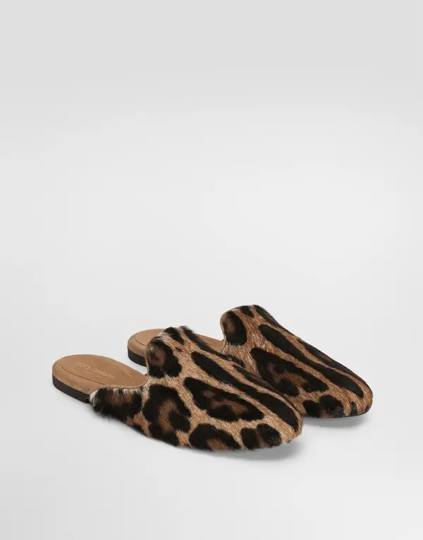 Dolce & Gabbana Leo Kid Leather And Suede Mules