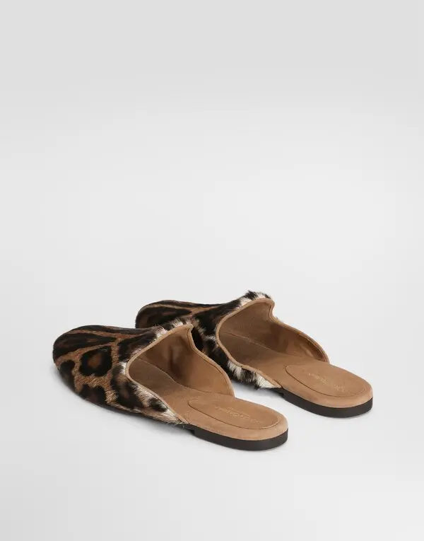 Dolce & Gabbana Leo Kid Leather And Suede Mules